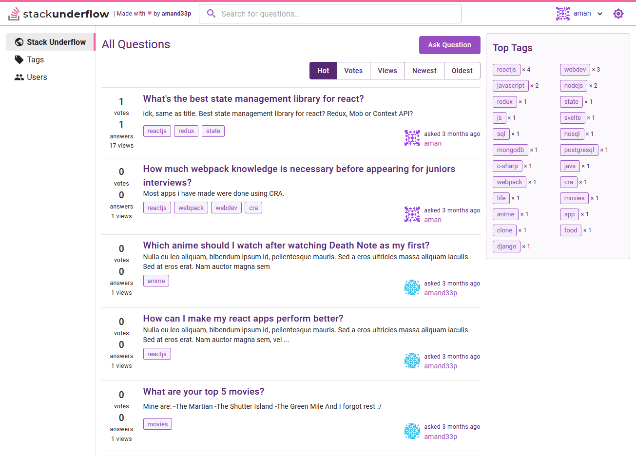 Amandeep S. | Full-stack Developer